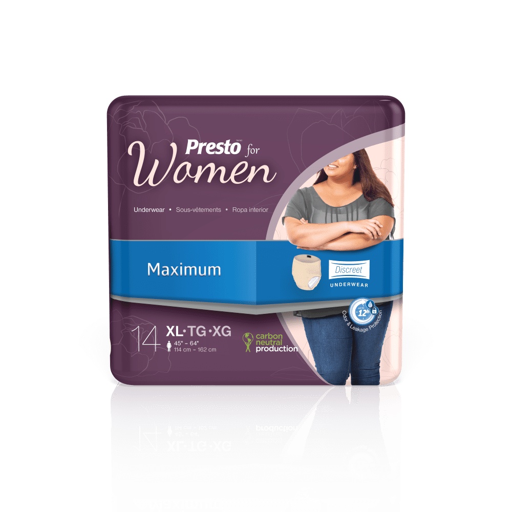 Presto Maximum Discreet Incontinence Underwear For Women - Disposable ...