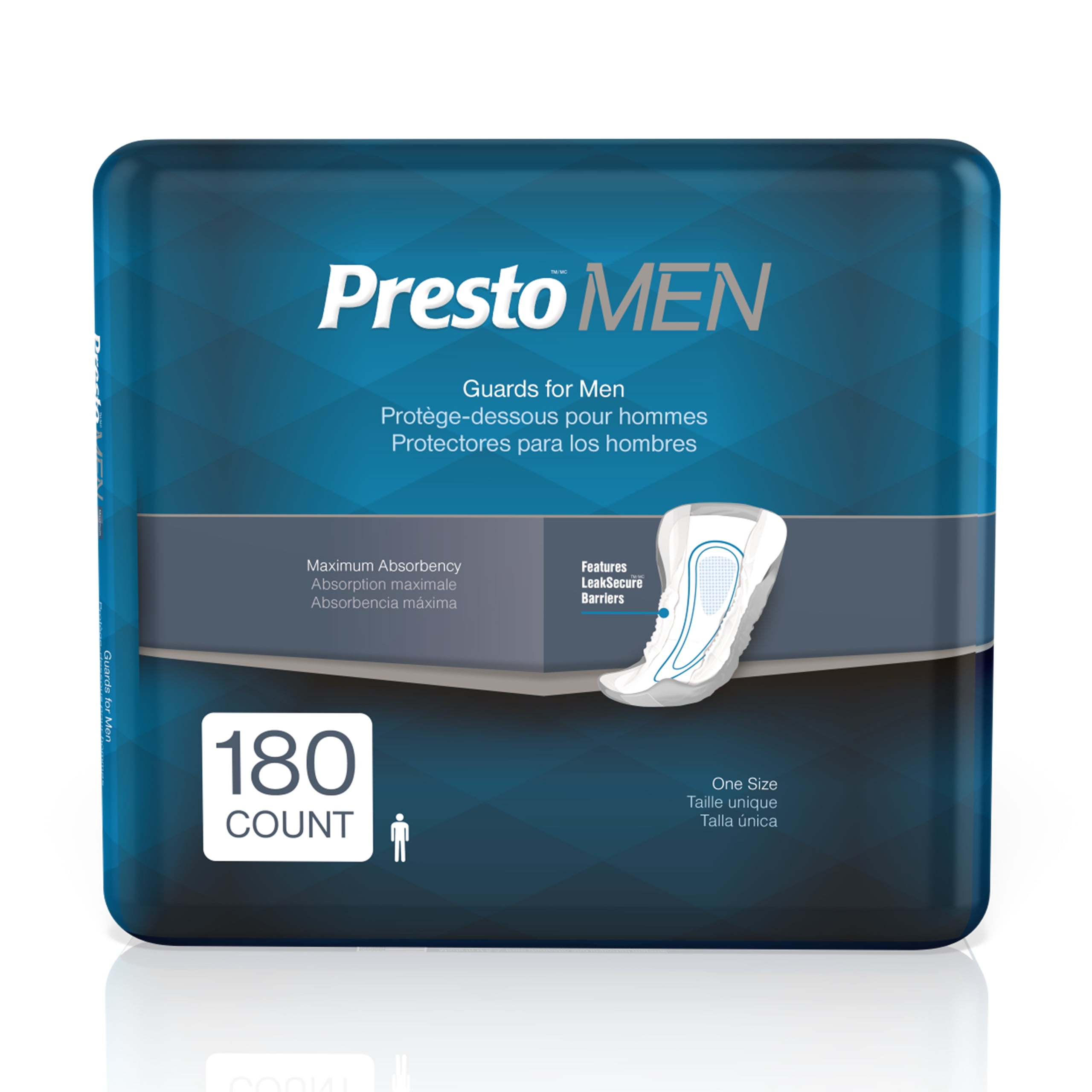 Presto Maximum Incontinence Guards for Men - Moisture and Odor Absorber ...