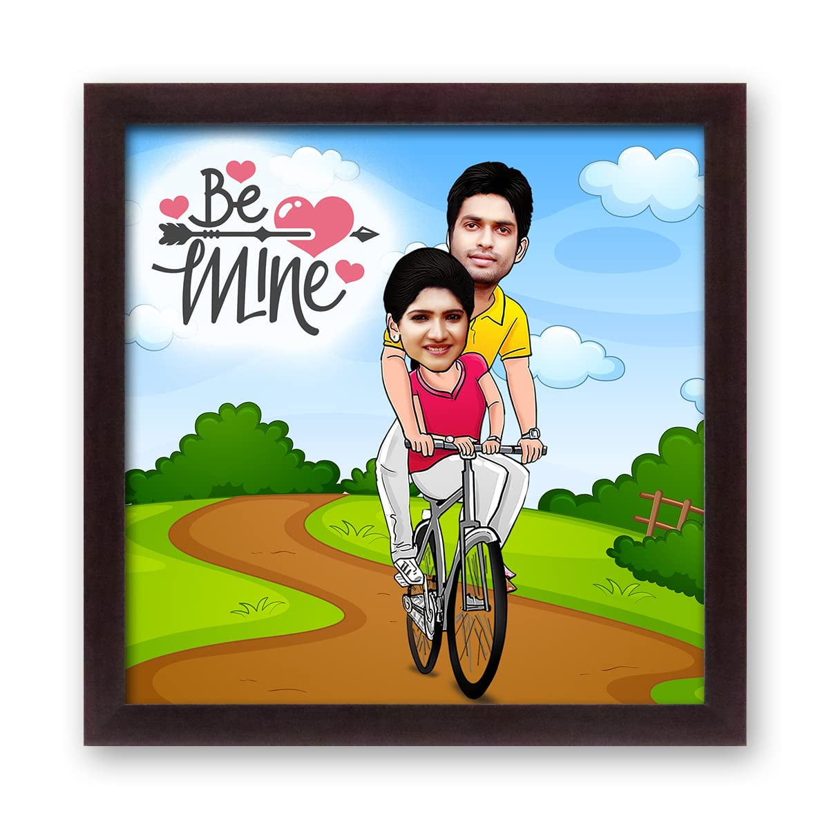Presto Personalized Couple Ride On Bicycle Caricature Frame Gift for ...