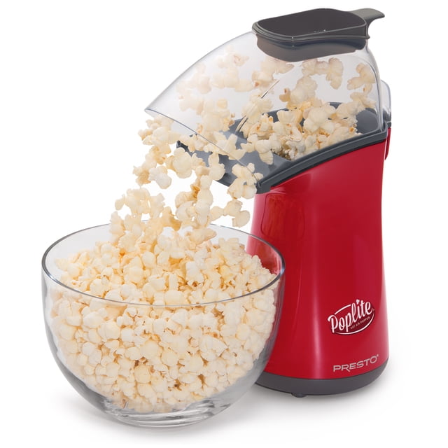 Presto PopLite Hot Air Popper 04863 - Quick, Healthy Popcorn Maker, Red ...