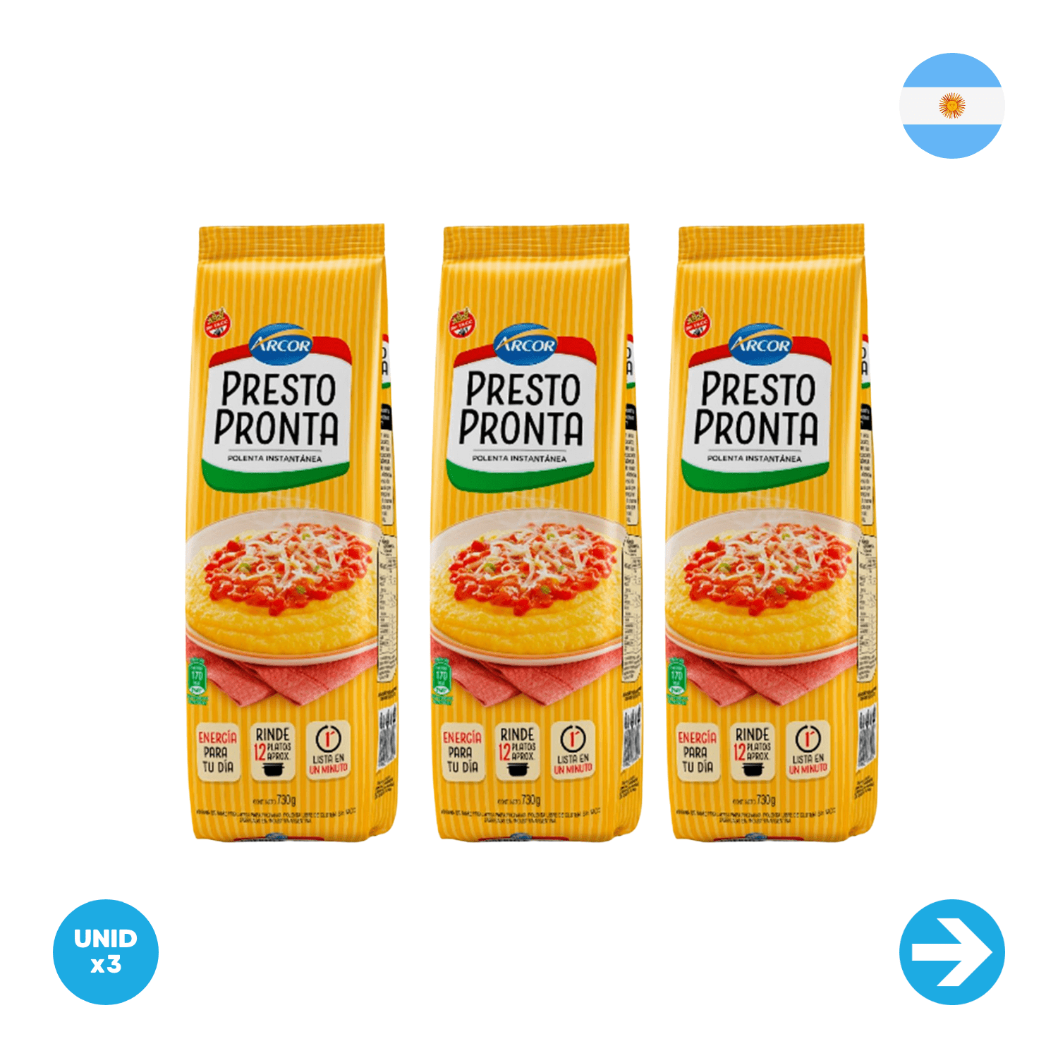 Presto Pronta - Instant Clasic Polenta - 730gr x3 Units - Walmart.com