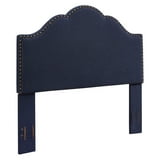 Preston Camelback Upholstered Full/Queen Headboard In Navy Linen ...