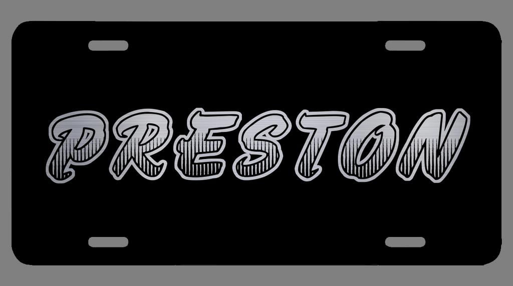 Preston Name Etched Style License Plate Tag Vanity Novelty Metal ...