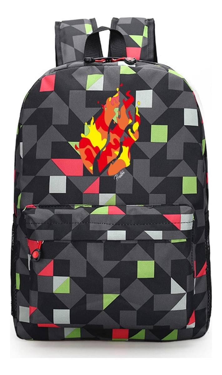 Preston Playz Black Geometric Backpack for School, Cool Anime Design ...