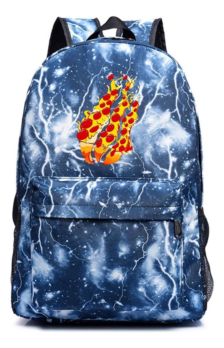 Preston Playz Blue Backpack with Galaxy Lightning Style, Starry Night ...
