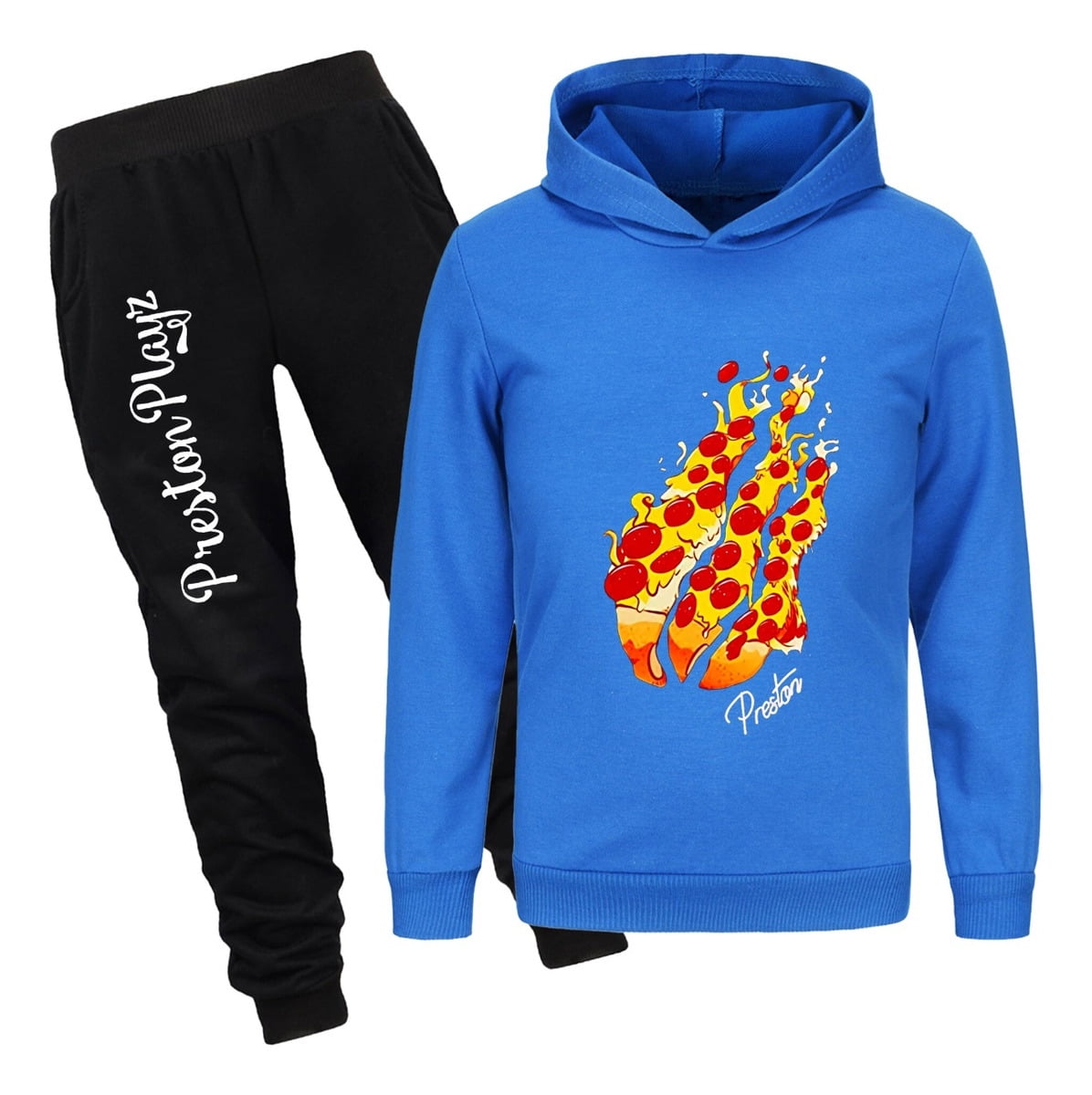 Preston Playz Gaming Tracksuit for Kids Flame Hoodie and Jogger Outfit ...