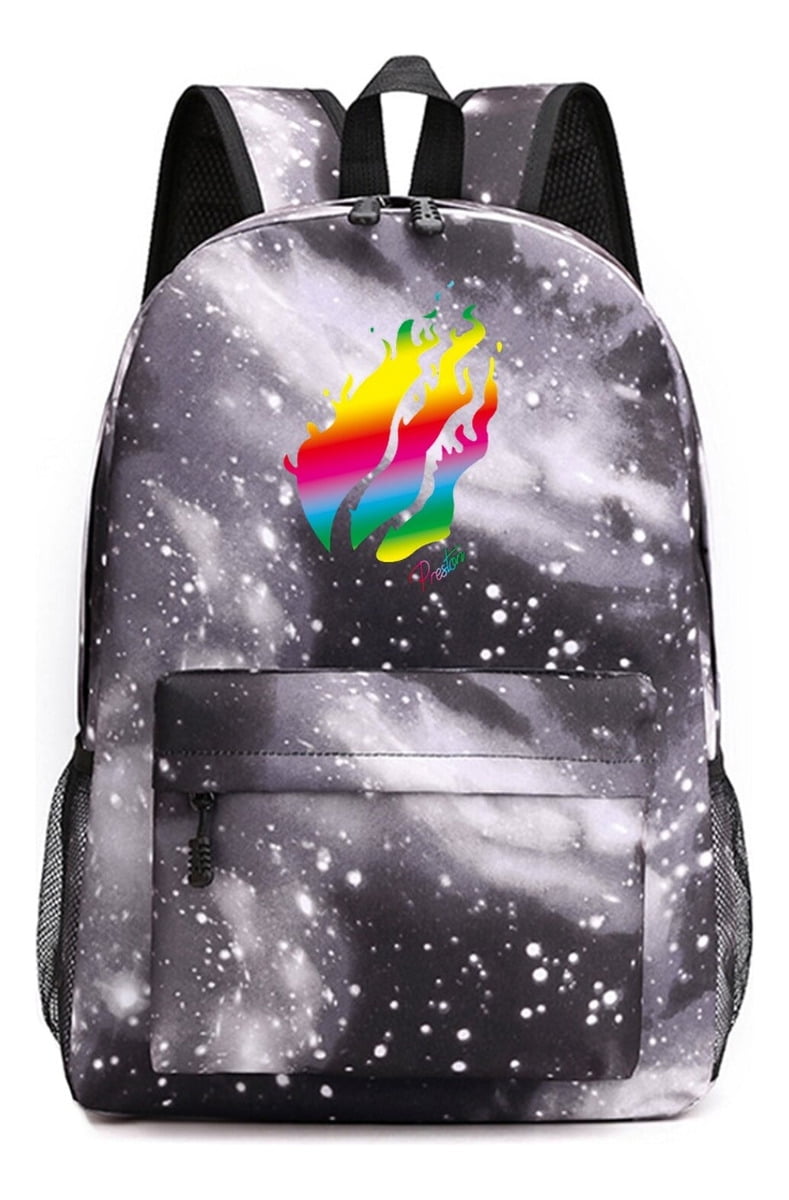 Preston Playz Gray Galaxy Cosmic Burst Backpack, Nebula Space Design ...