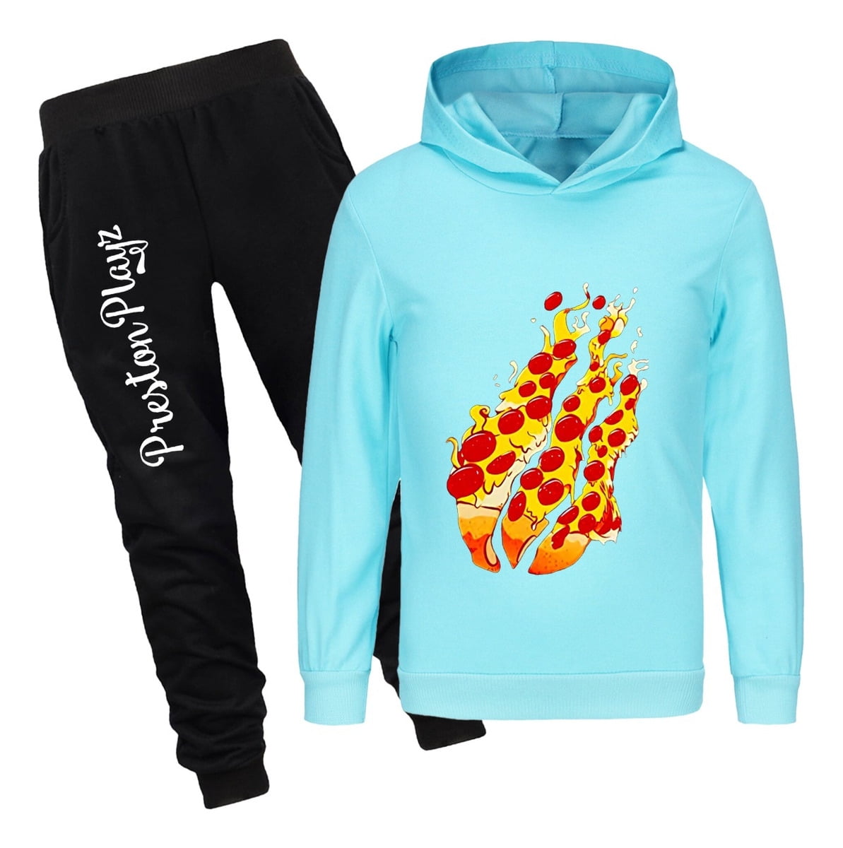 Preston Playz Kids 2pc Hoodie Jogger Set Boys Girls Flame Pullover ...