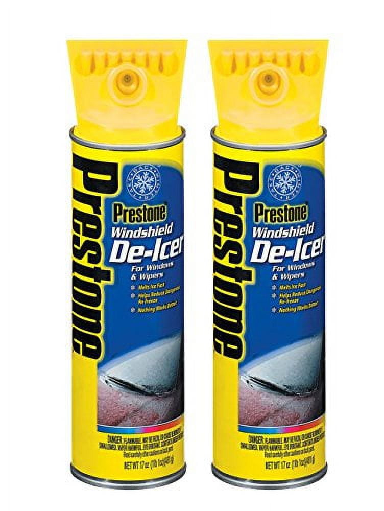 Prestone Windshield De-Icer Spray, 17 oz Aerosol Can 2 Pack, Fast Ice ...