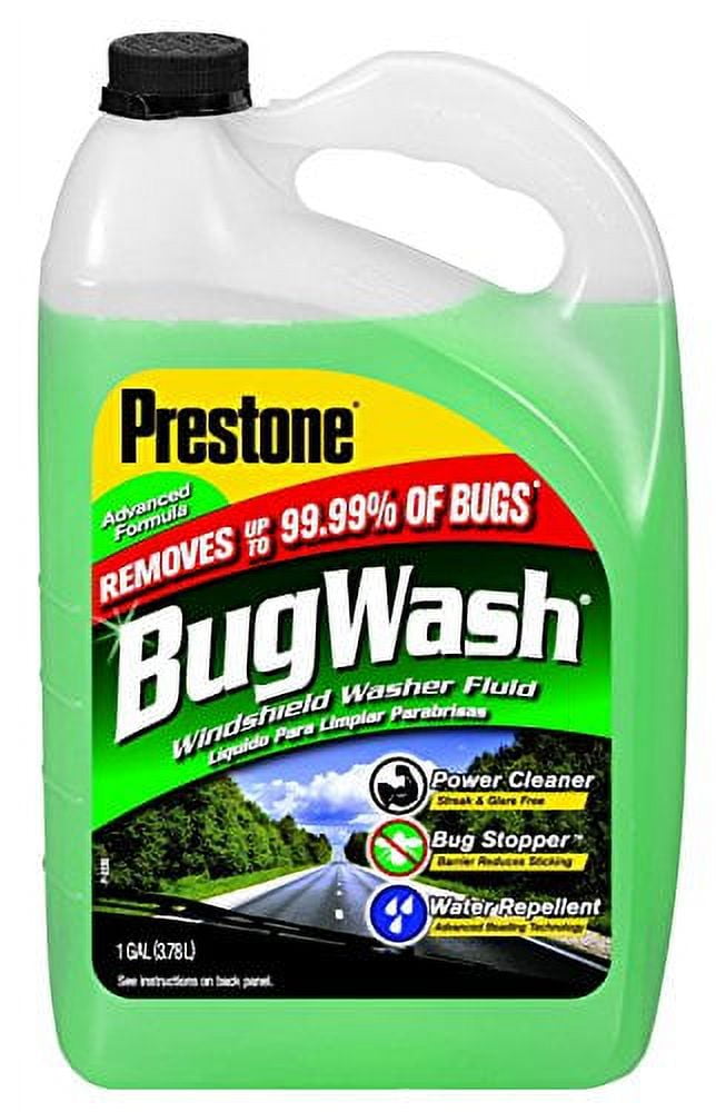 Prestone AS657 Bug Wash Windshield Washer Fluid, 1 Gallon (Pack of 6 ...
