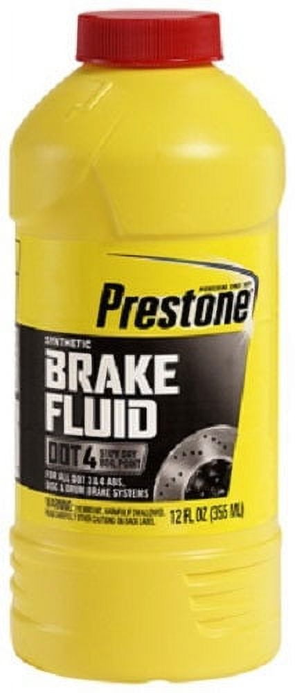 Prestone AS800Y 12 oz Bottle Of DOT 4 Synthetic Heavy Duty Brake Fluid ...