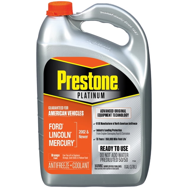 Prestone Platinum American Orange Antifreeze and Coolant 50/50 1 Gallon ...