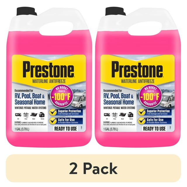 (2 pack) Prestone Waterline/RV Antifreeze - 1 gal; -100° No Burst ...