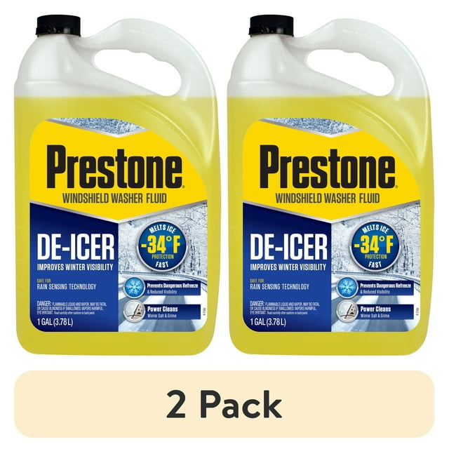 (2 pack) Prestone Windshield Washer Fluid , Cleaner/De-Icer, -34 ...
