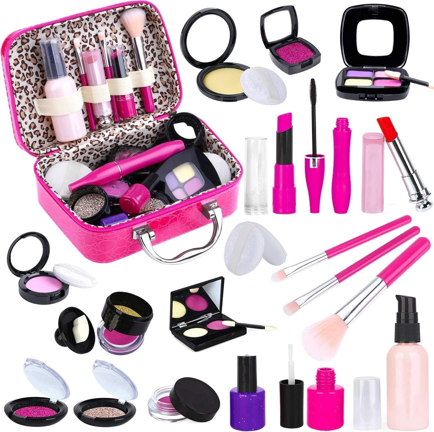 Pretend Makeup Kit for Girls, Kids Pretend Play Makeup Set - with ...