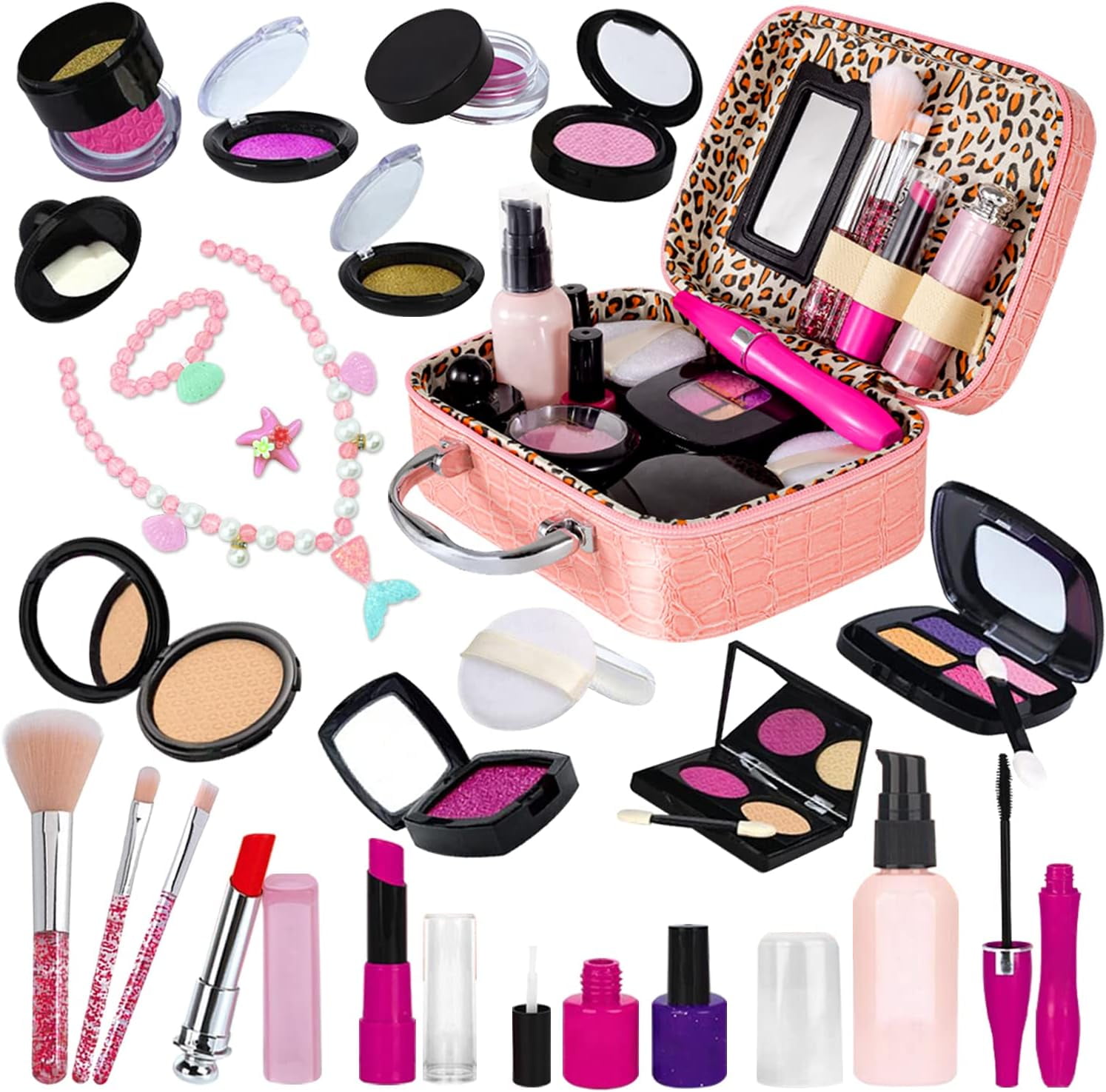 Pretend Makeup Kit for Toddlers Girls, Kids Pretend Play Makeup Set for ...
