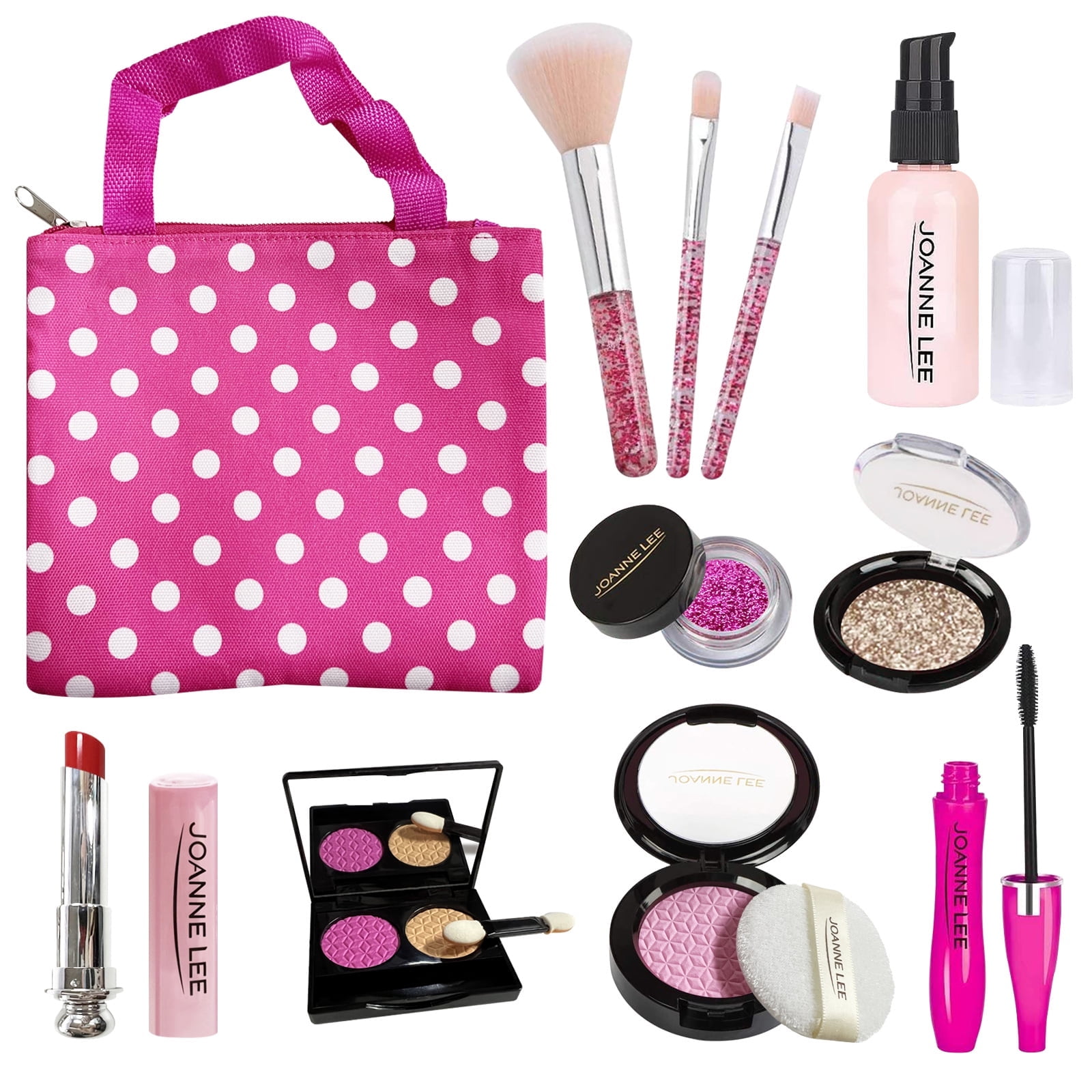Syenll Pretend Makeup Set for Girls, Fake Make up Kit with Cosmetic Bag ...