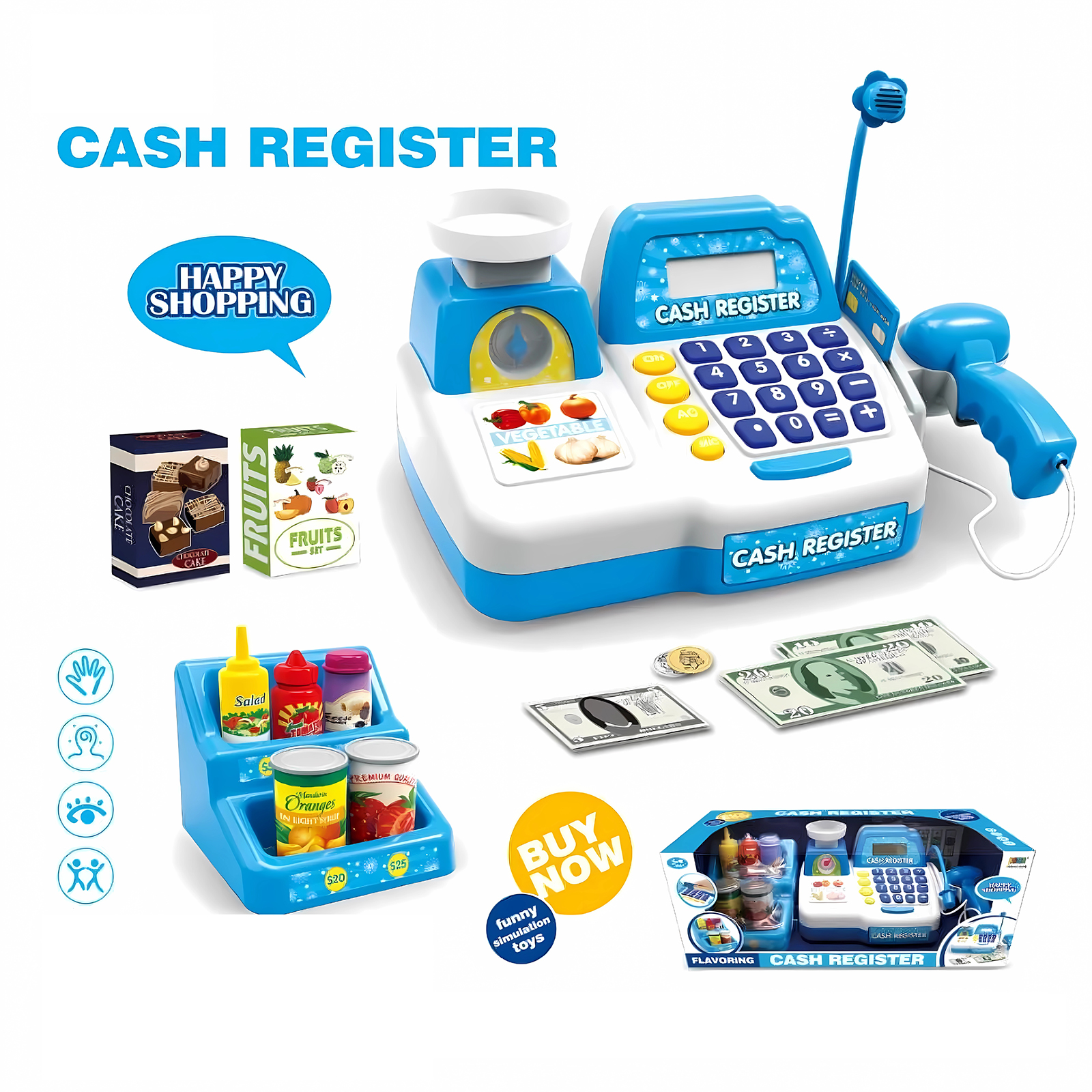 PlayWorld SuperShopper Sunday Super Market Playset With Cash Register ...