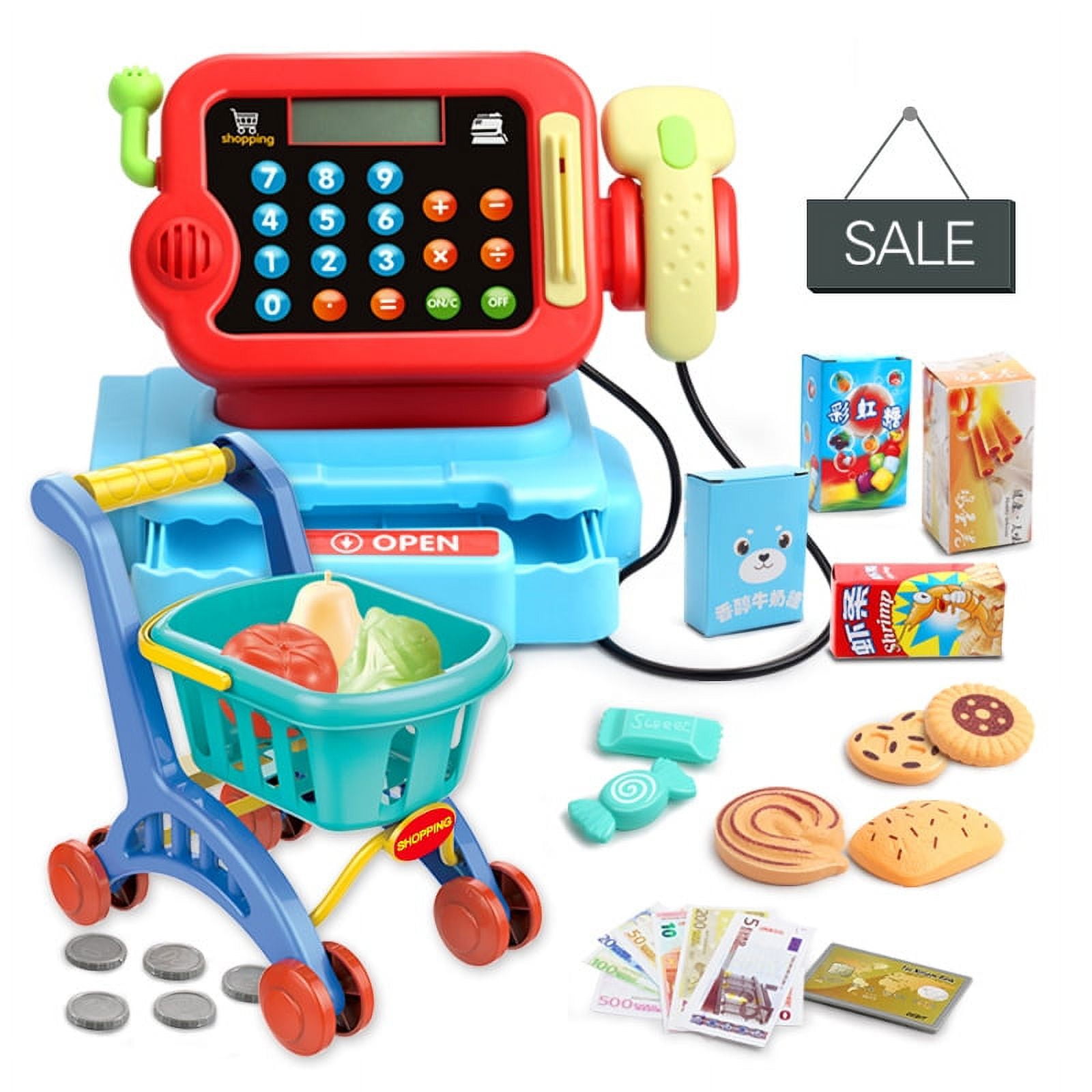 Pretend Play Calculator Cash Register with Scanner, Microphone, Play ...