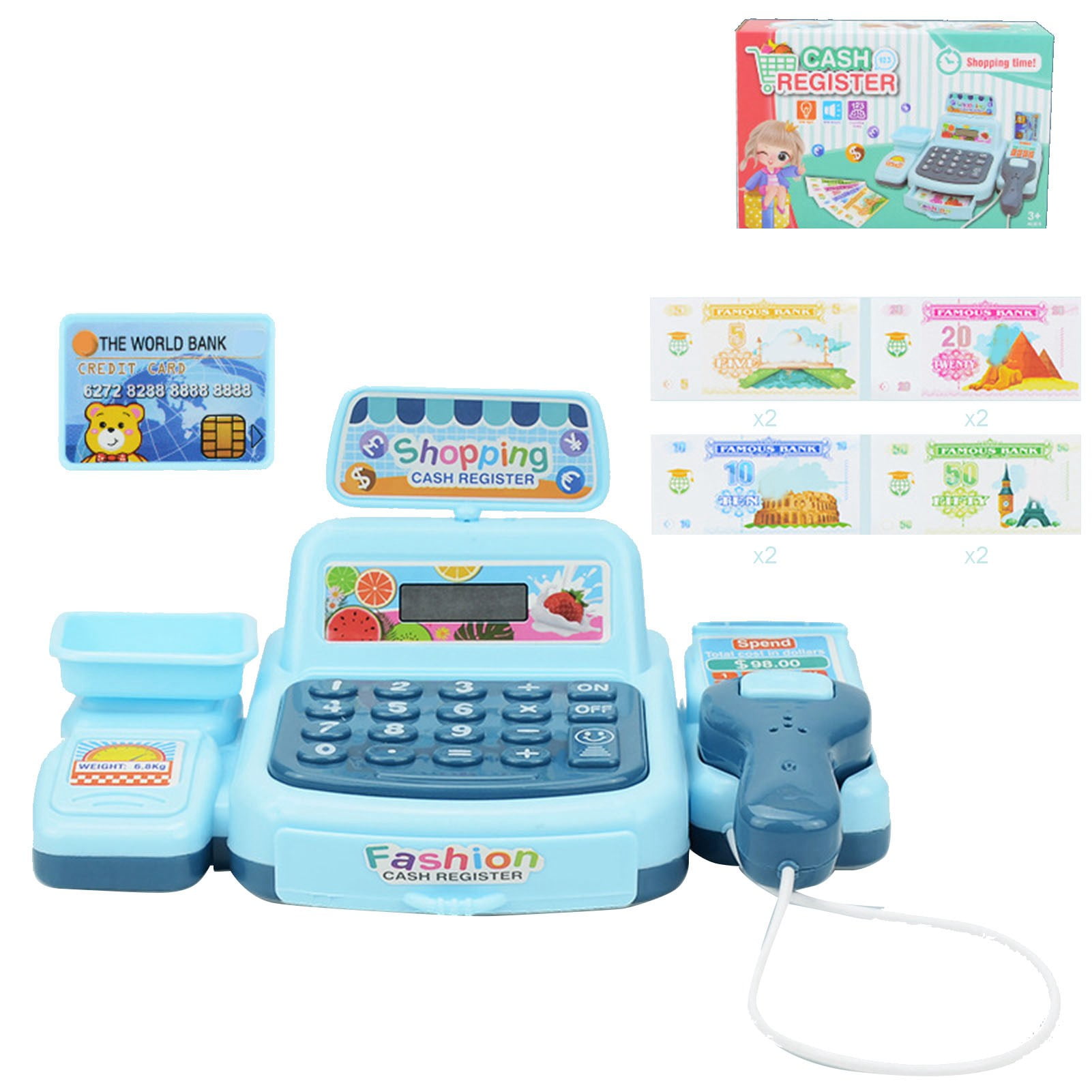 Pretend Play Cash Register Simulation Mini Children's Supermarket Cash ...