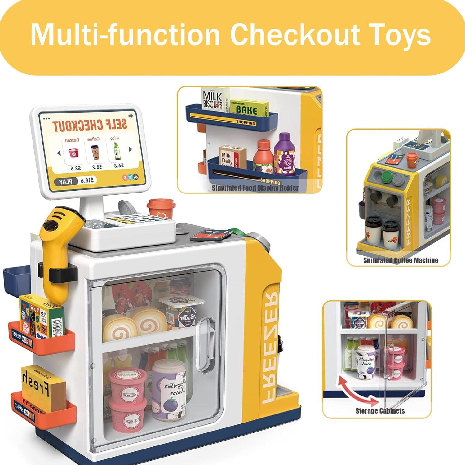 Mini Super Market: CashRegister Playset,Pretend Play and Business ...