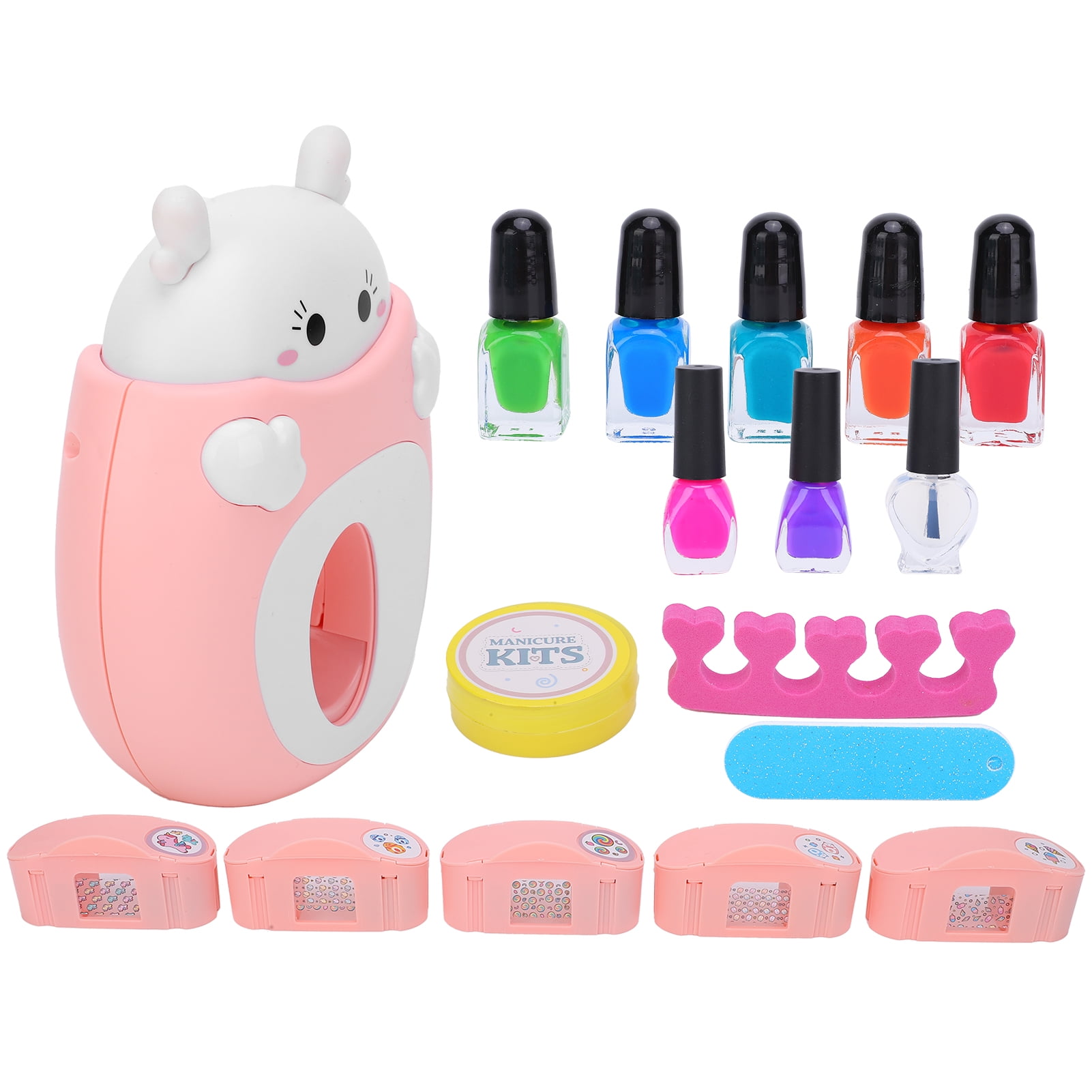 Pretend Play Children Nail Art Machine Kit Girl Nail Art Polish Nail ...