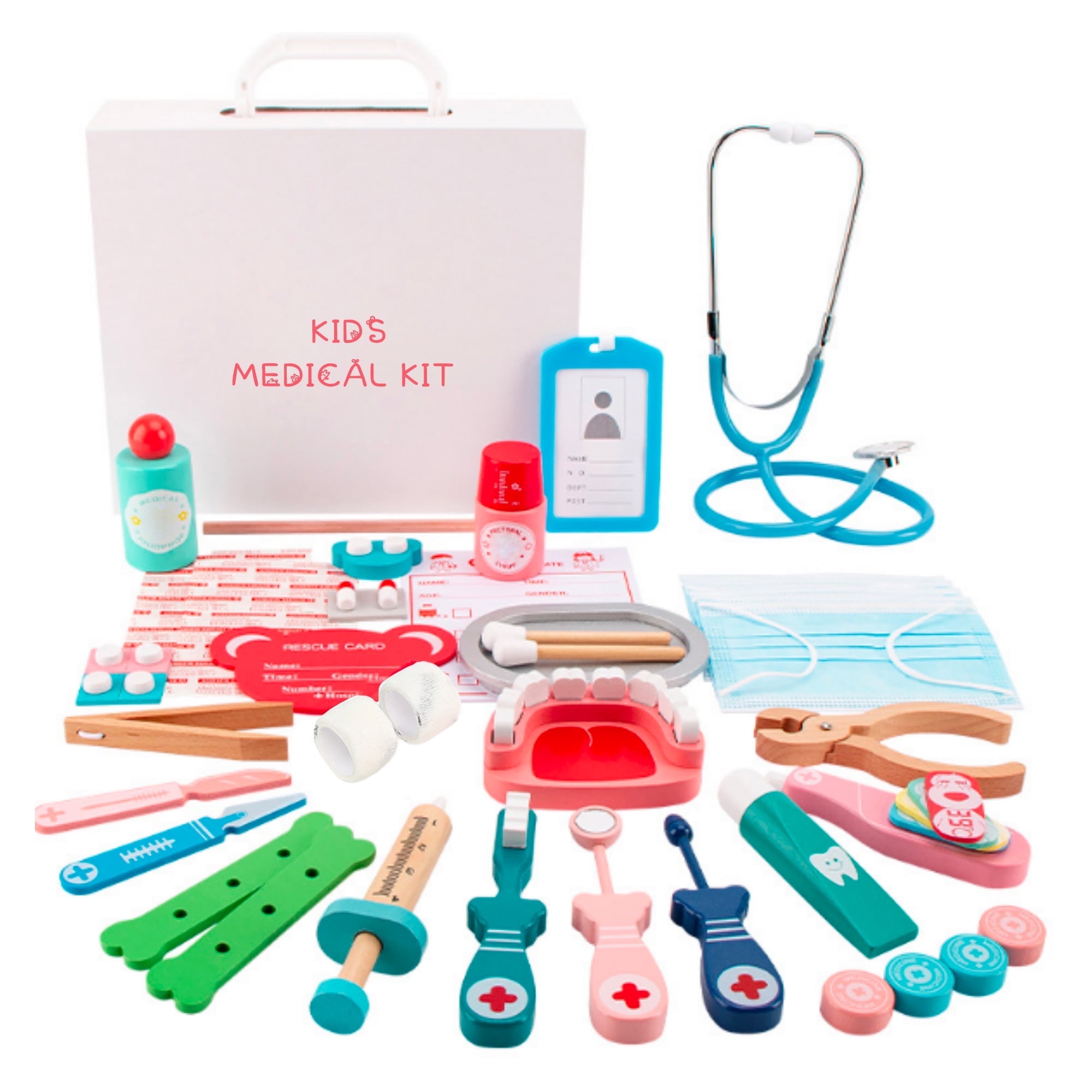 Pretend Play Doctor Kit with 50pcs Accessories for Gift Dentist Doctor ...