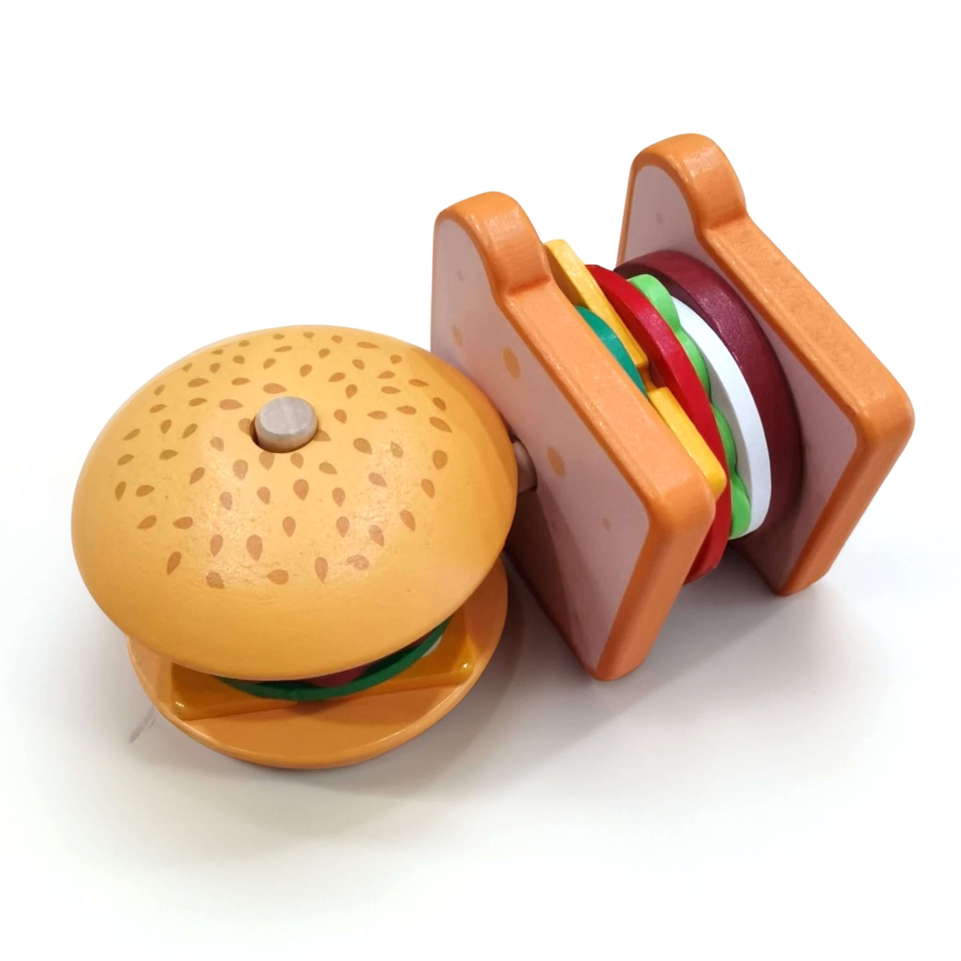 Pretend Play Food - Hamburger, Wooden Play Food for Kids Play Kitchen ...