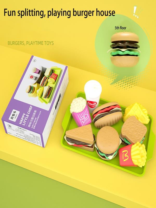 Pretend Play Food Set, Stacking Toys Foods Burger, Play Food Sets for ...