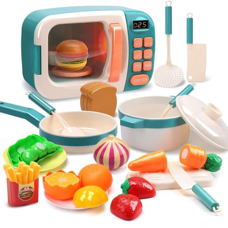 Pretend Play Kitchen Toy with Cookware Steam Pressure Pot and ...