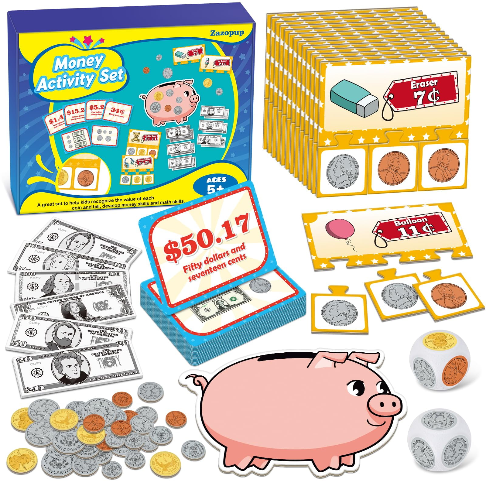 Pretend Play Money For Kids For Learning, Math Manipulatives For ...