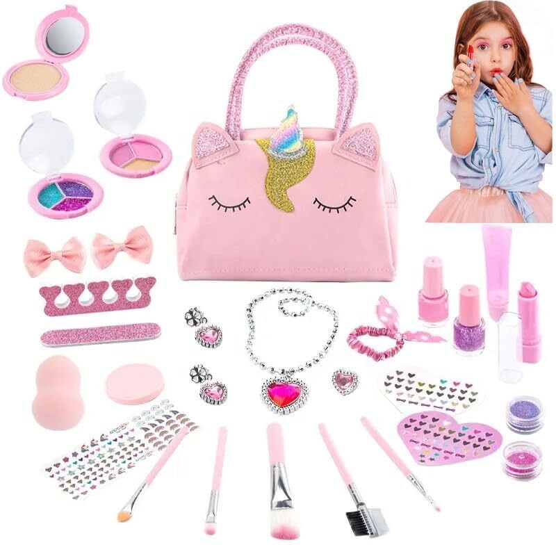Pretend Play Purse for Little Girls, Toddler Purse with Washable Makeup ...