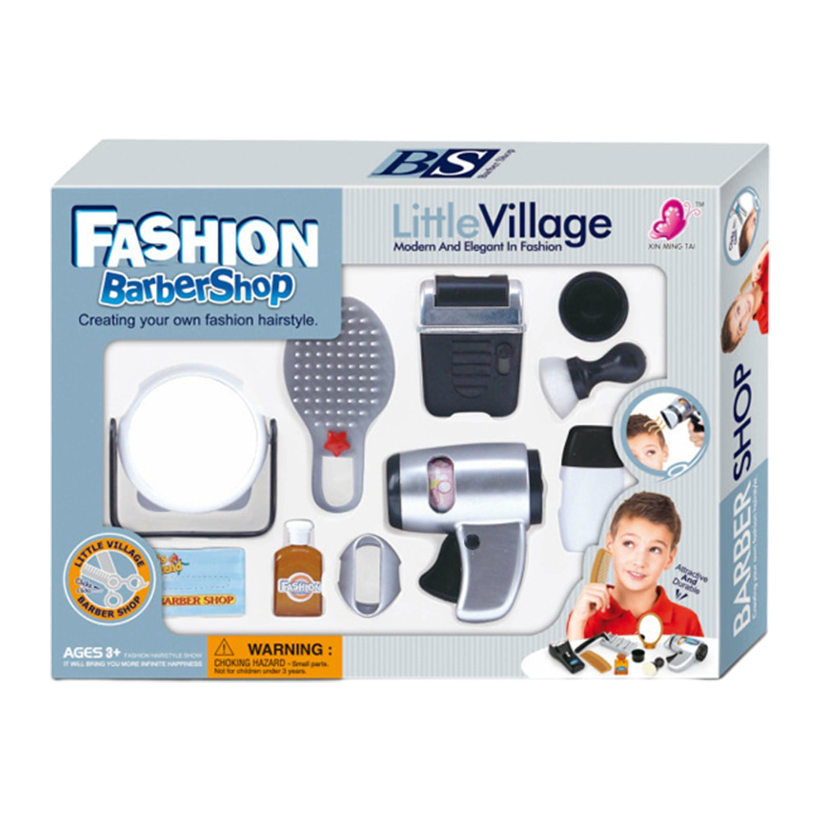 Pretend Play Shaving & Grooming Kit for Kid, Boy Girl Barber Set ...