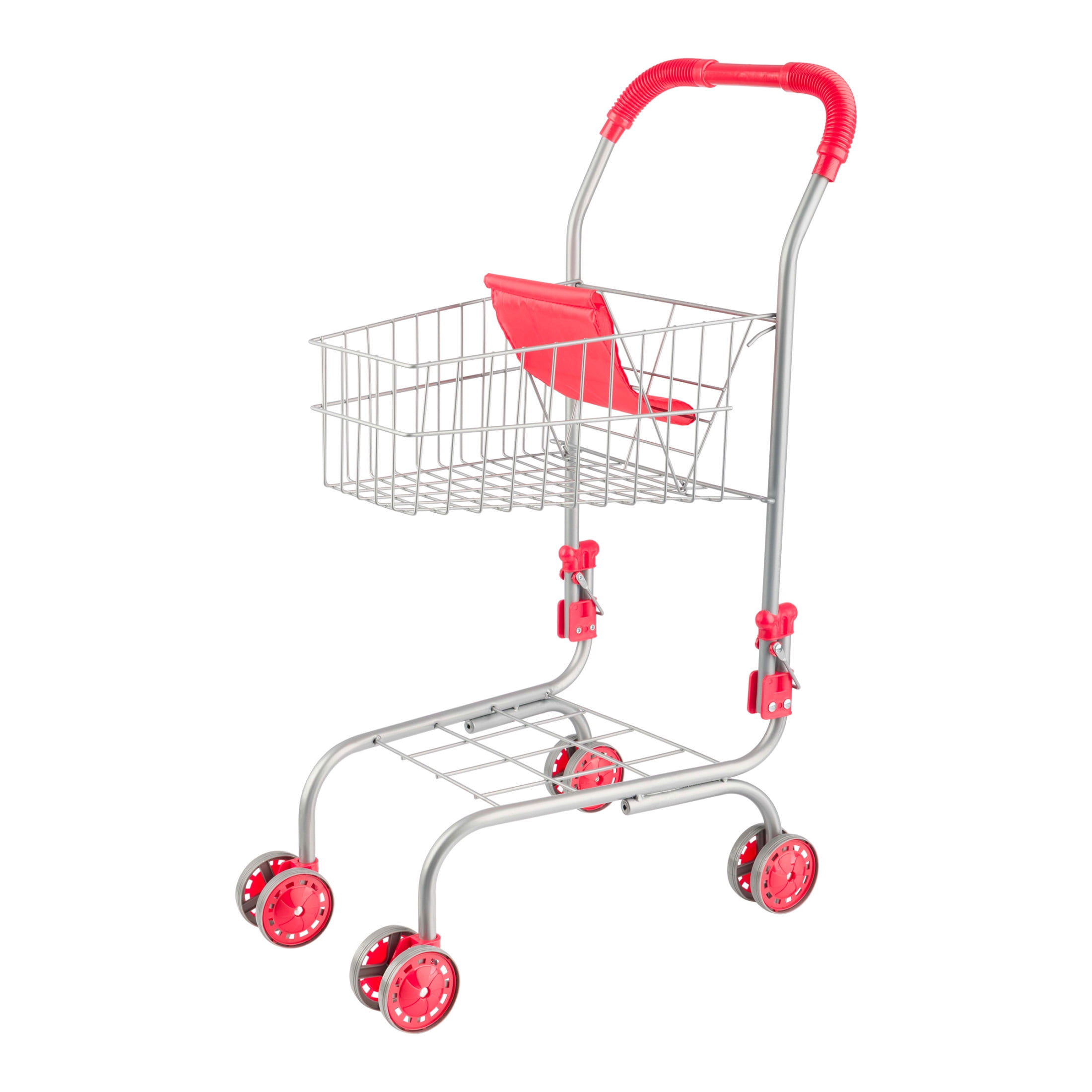Children's Metal and Plastic Play Shopping Cart- Toddler's Toy Grocery ...