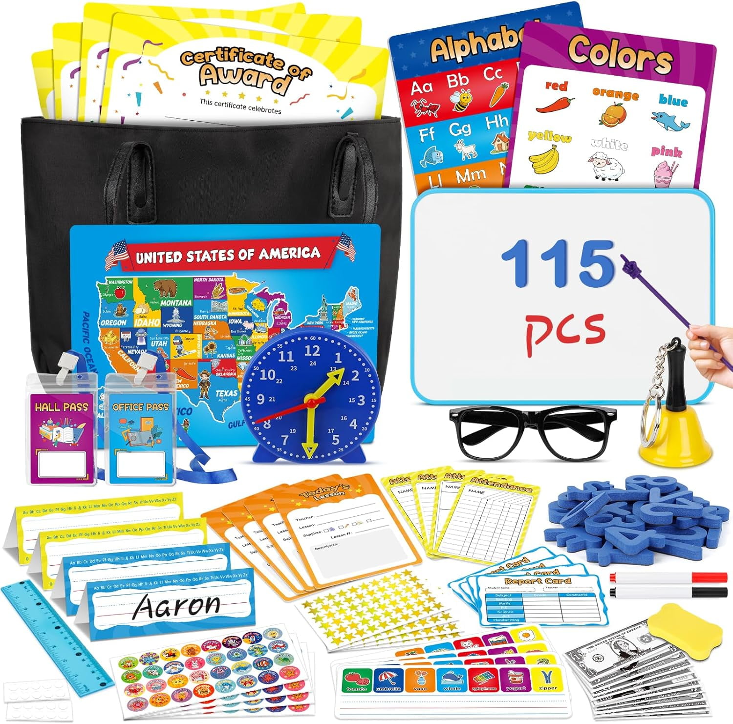Pretend Play Teacher Set for Kids Teacher Playset with Magnetic Numbers ...