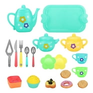 Kids Pretend Tea Set with Serving Plates, Cups, Cake Stand, Play Food ...