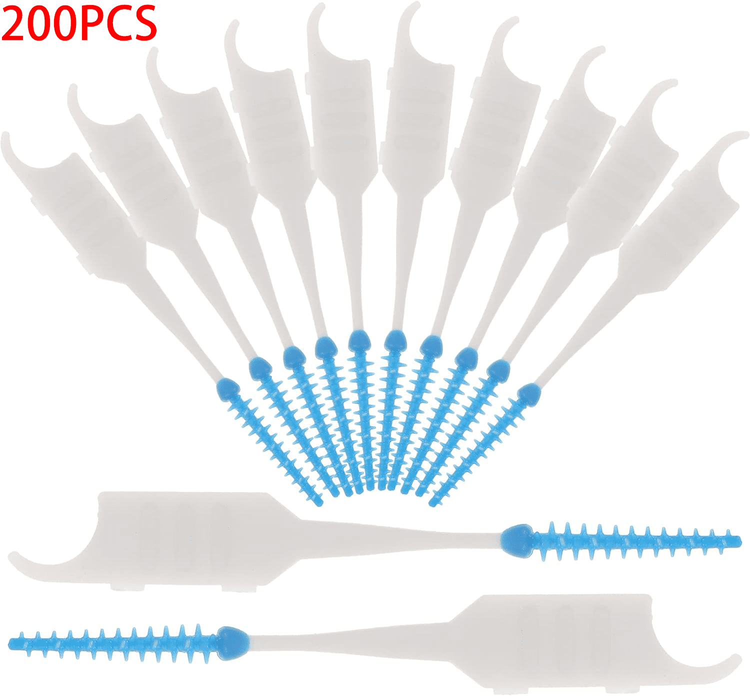 Pretfy 200Pcs/Box Dual-Use Interdental Brushes Soft Silicone Dental ...