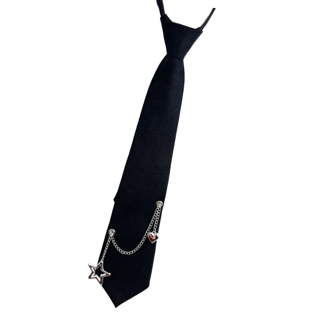 Pretied Necktie Korean Styles Chain Design Neck Tie For School Student ...
