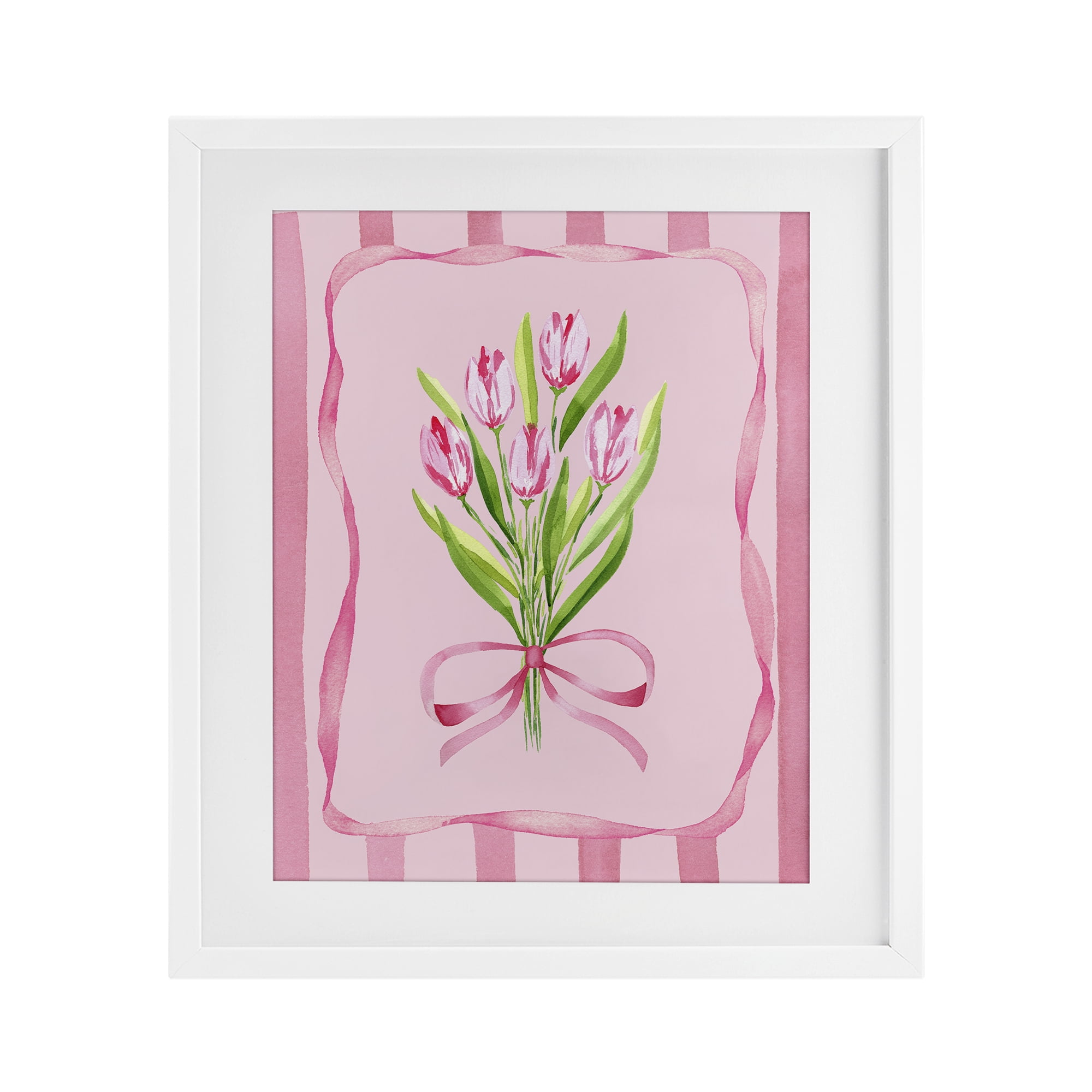 Pretty And Sweet Tulips White Framed Print Under Glass, design by Nina ...