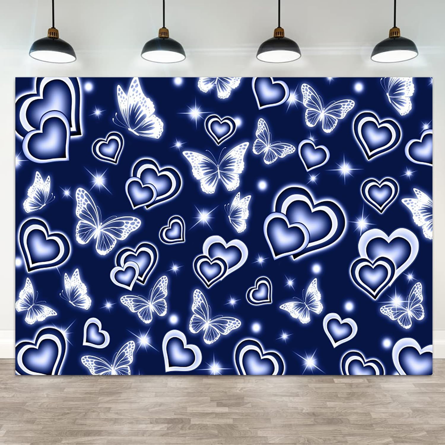 Pretty Backdrop Blue Heart Early 2000 s Photography Background Old ...