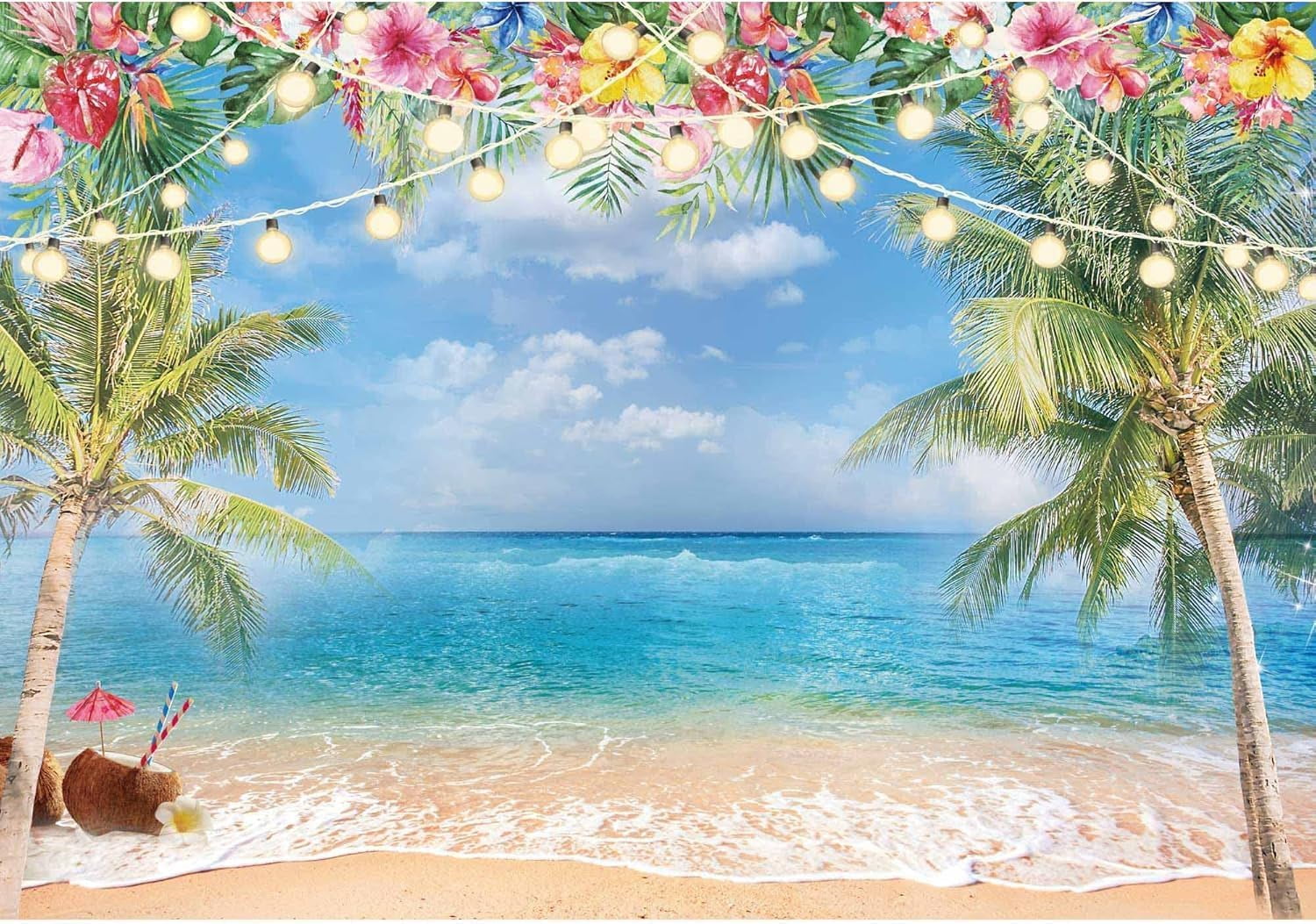 Pretty Backdrop Summer Hawaiian Beach Ocean Photography Backdrop Sky ...