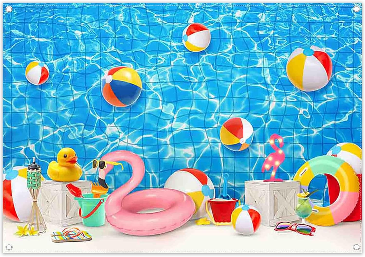 Pretty Backdrop Summer Swimming Pool Photography Backdrop Water Beach ...