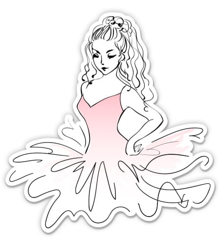 Pretty Ballerina Ballet Dancer - 7" Vinyl Sticker - For Car Laptop I ...