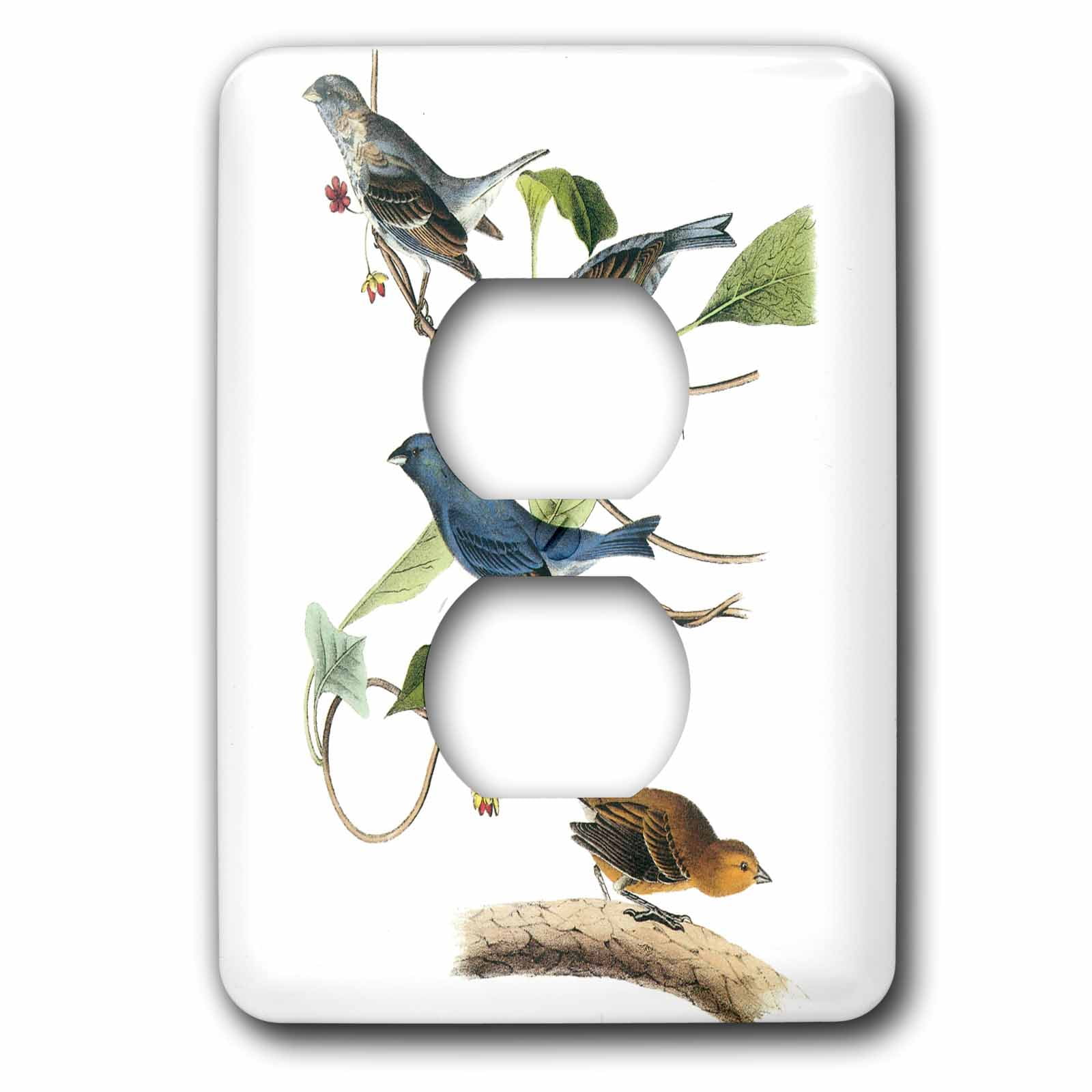 Pretty Blue Birds and Yellow Bird Vintage 2 plug outlet cover lsp ...
