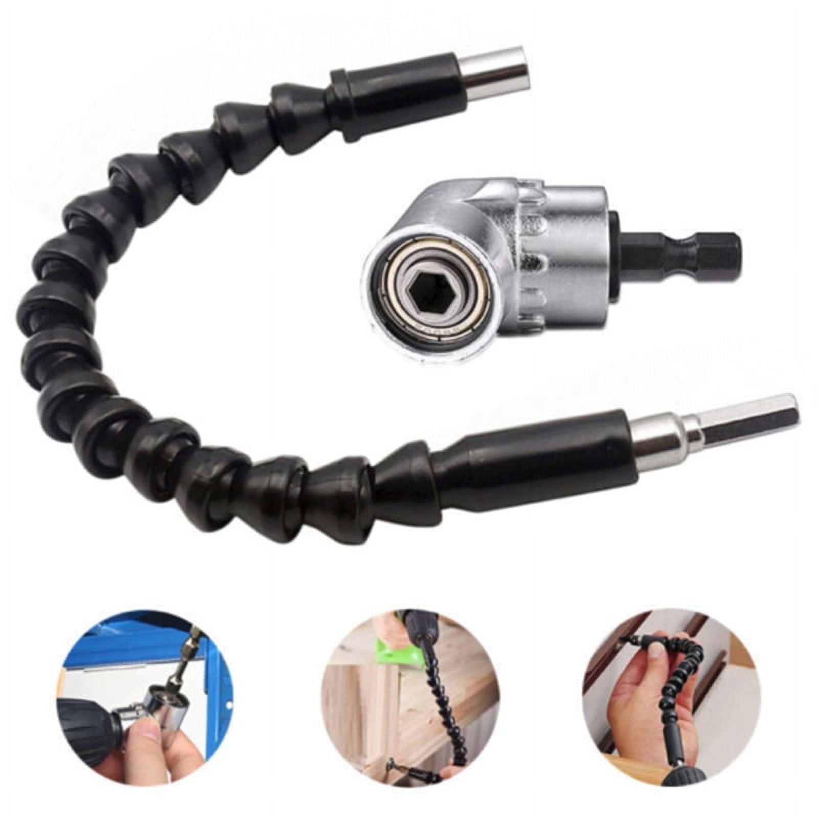 Pretty Comy 105° 1/4" Right Angle Drill Bits Flexible Extension Shaft ...