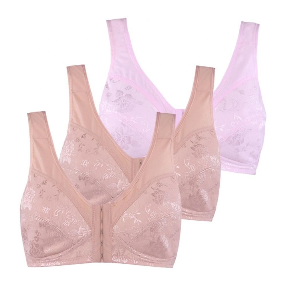 Pretty Comy 3 Pack Women's Easy On Front Close Wirefree Bra - Walmart.com