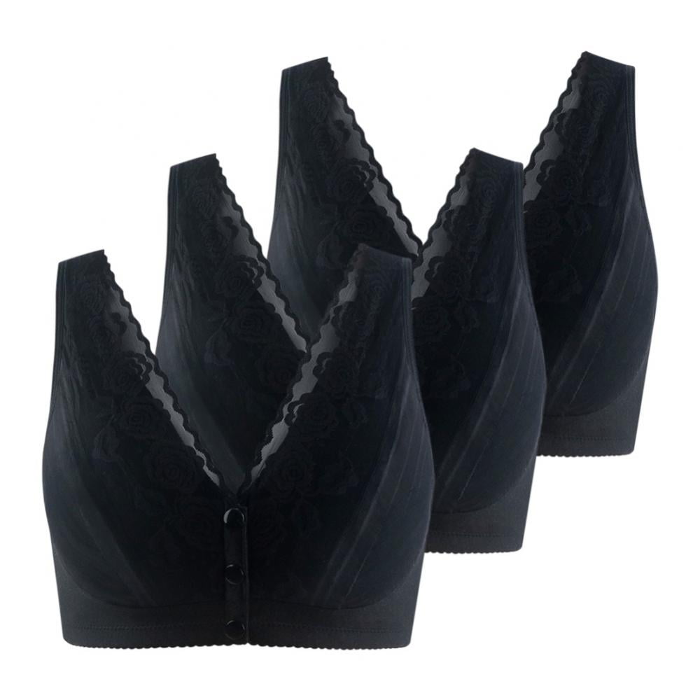 Pretty Comy 3 Pack Women's Plus Size Front Closure Bra Easy On Front ...