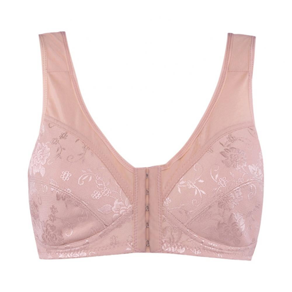 Pretty Comy Front Closure Bra for Women Full Coverage Wirefree Lace ...
