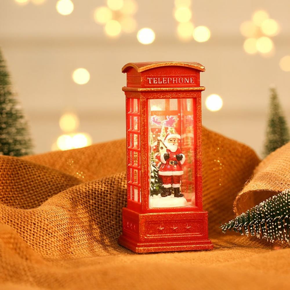 Pretty Comy Snow Globe Lantern Christmas Ormaments Santa In Telephone ...