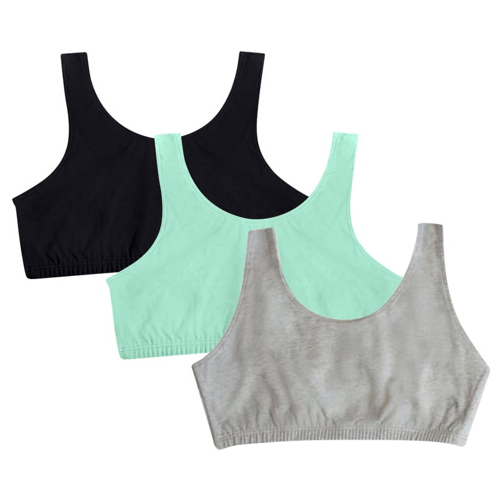 Pretty Comy Women's Sports Tank Top Bras 3-Pack,Black & Green & Gray ...